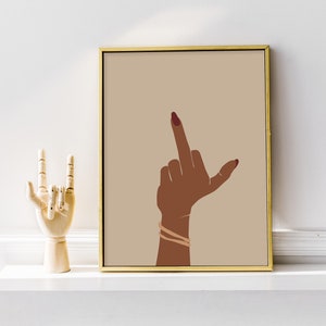 Middle Finger Art Print Abstract Hand Art Print INSTANT | Etsy