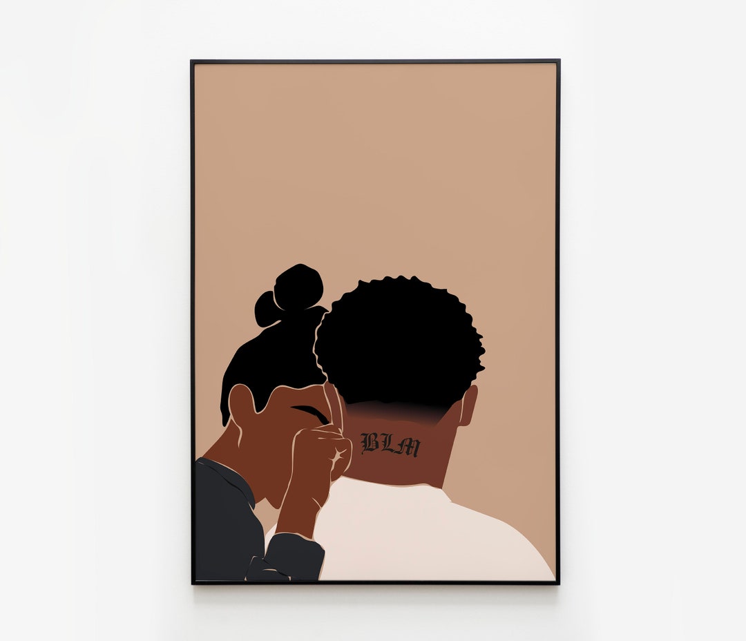 Black Couple Wall Art, BLM Poster, BLM Art, African Wall Art, Modern ...