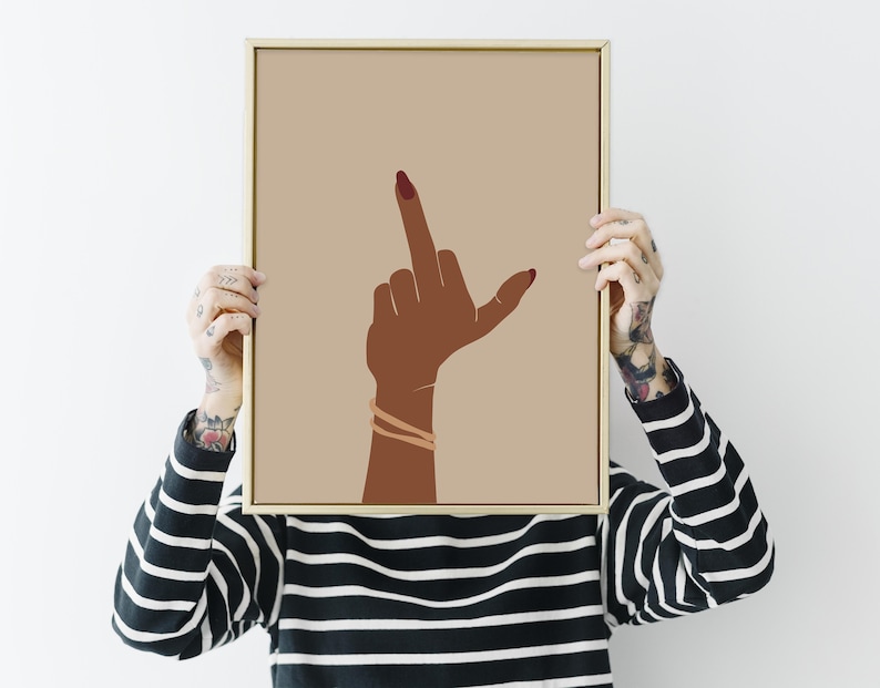 Middle Finger Art Print Abstract Hand Art Print INSTANT - Etsy