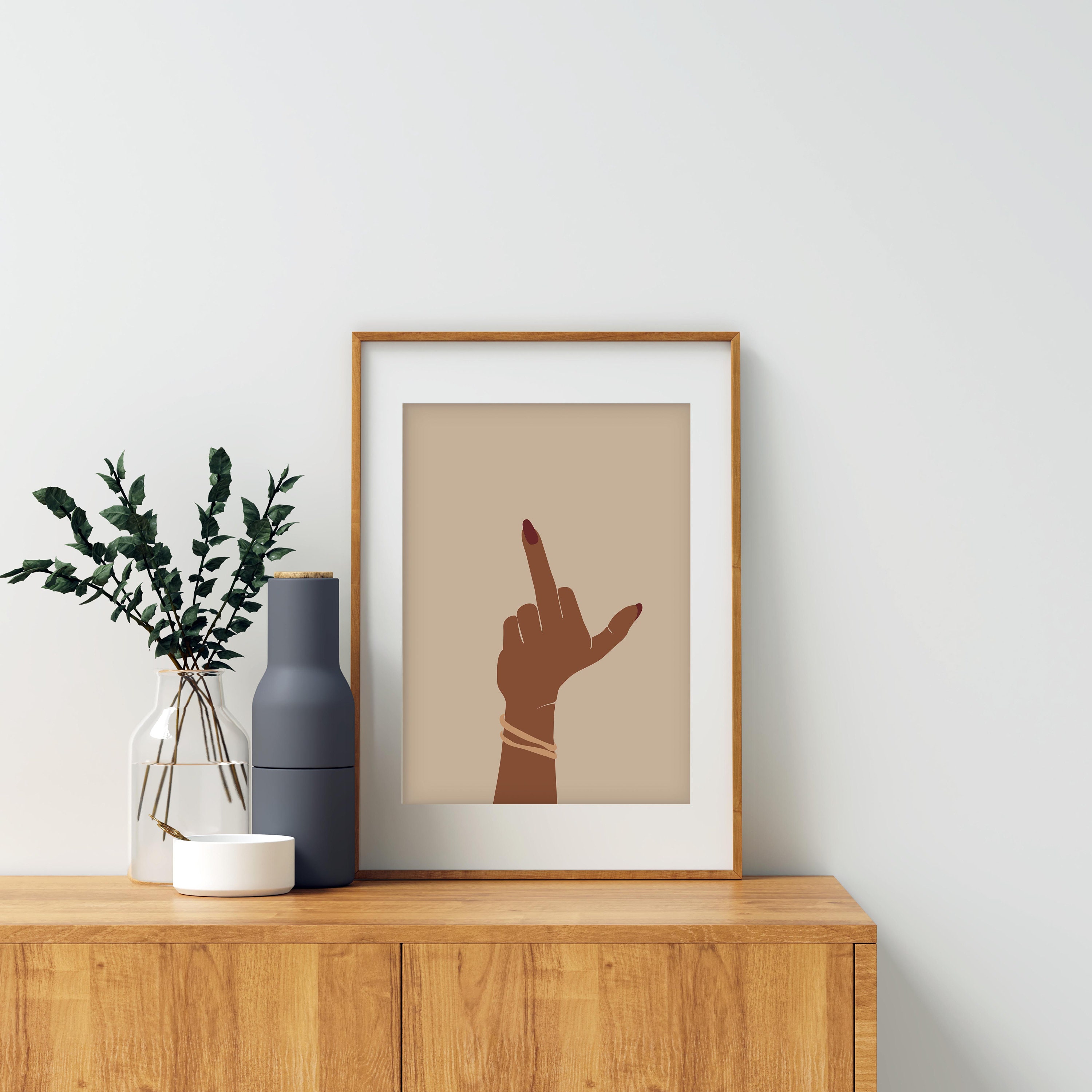 Middle Finger Art Print Abstract Hand Art Print INSTANT - Etsy