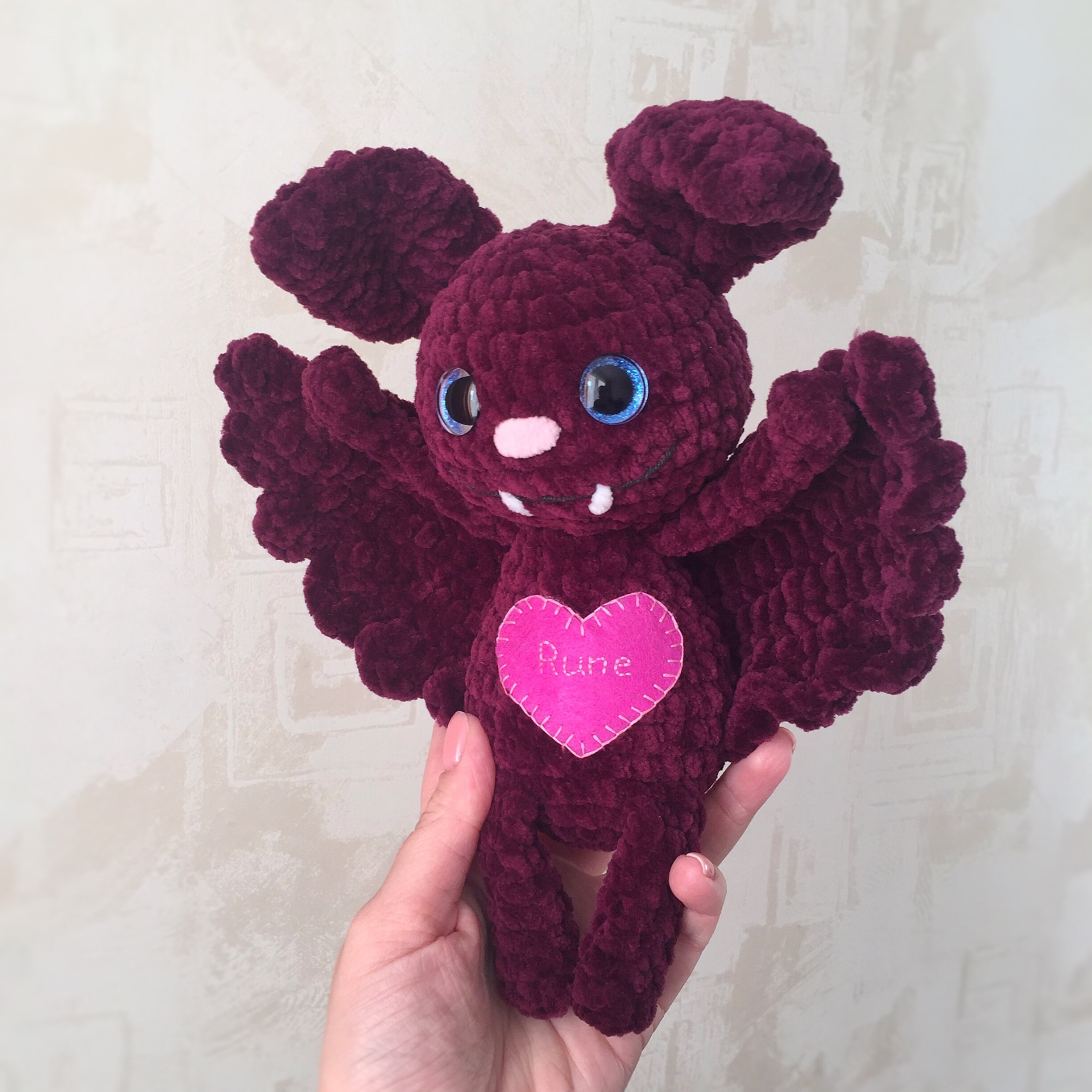 Vampire bat plush toy as creepy cute gothic plushies first | Etsy