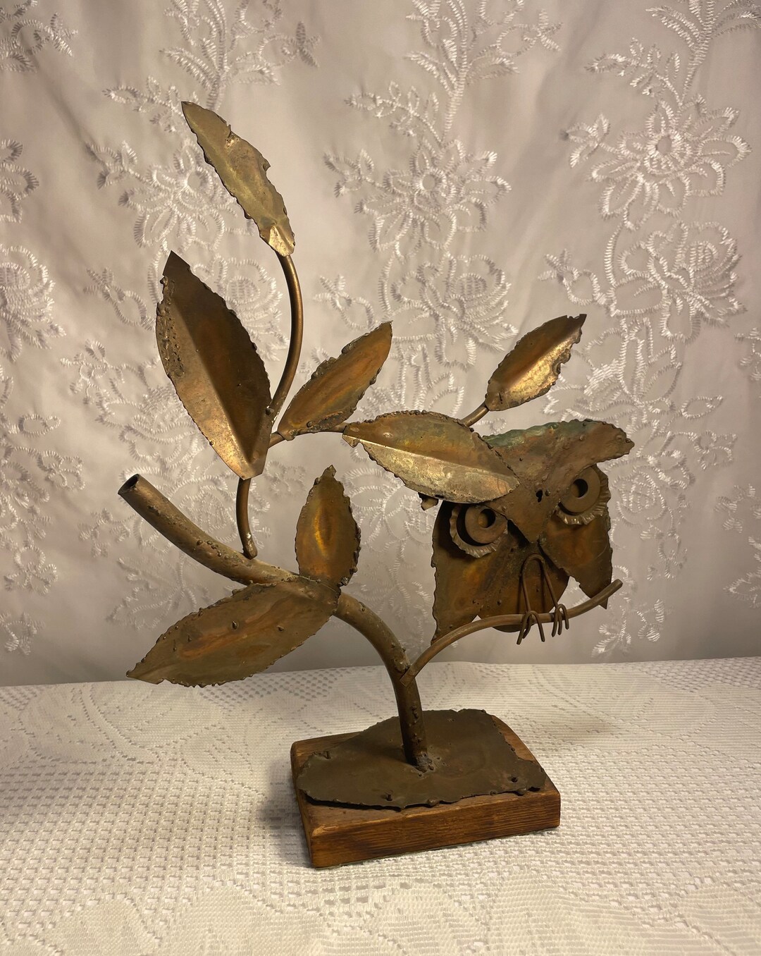 Vintage Copper Metal Rustic Owl Art, Vintage Metal Owl Decor, Vintage ...