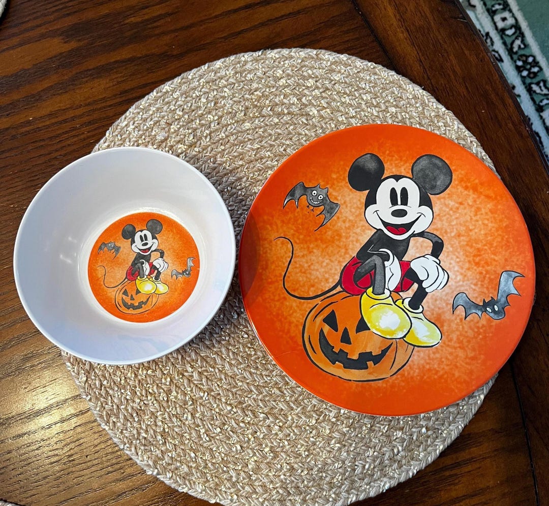 Childrens Pottery Barn Mickey Mouse Halloween Dinnerware Set, Mickey ...