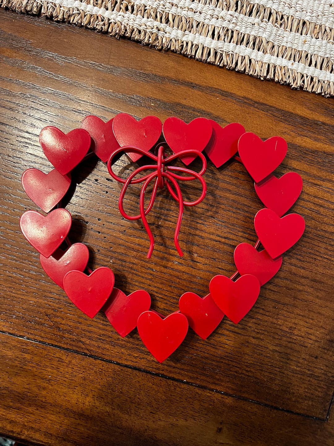 Vintage Red Metal Valentines Heart Wall Decor, Vintage Valentines Decor ...