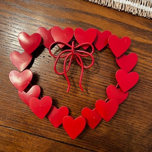 Vintage Red Metal Valentines Heart Wall Decor, Vintage Valentines Decor ...