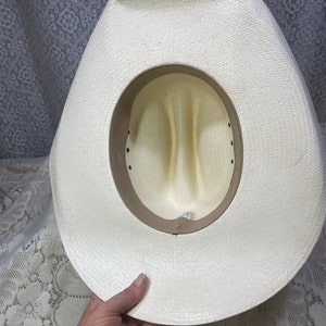 Vintage Straw White Cowboy Hat Made in Mexico, Vintage Cowboy Hats ...