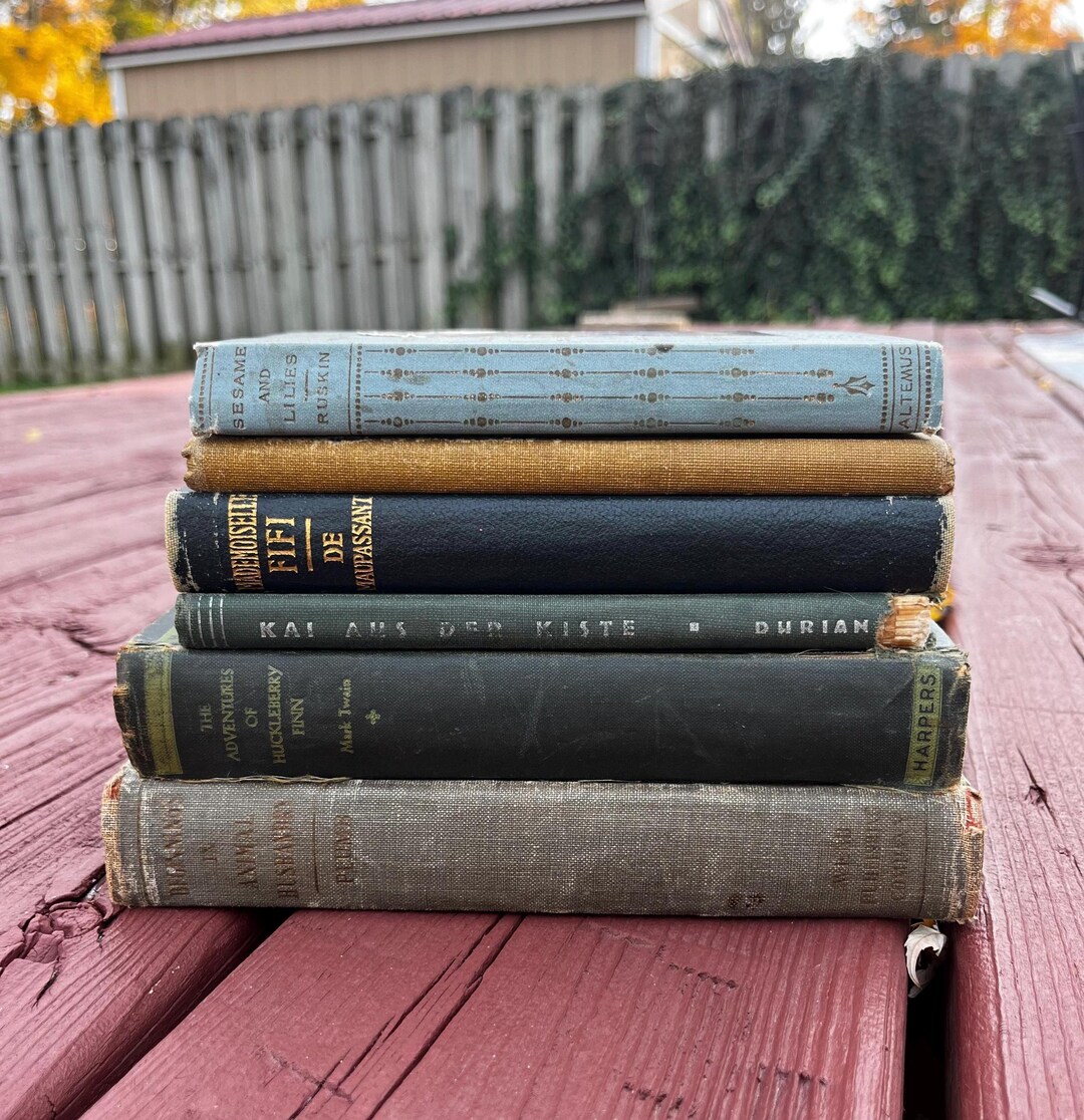 Vintage Decorative Books, Set of Blue Books, Blue Decorative Books ...