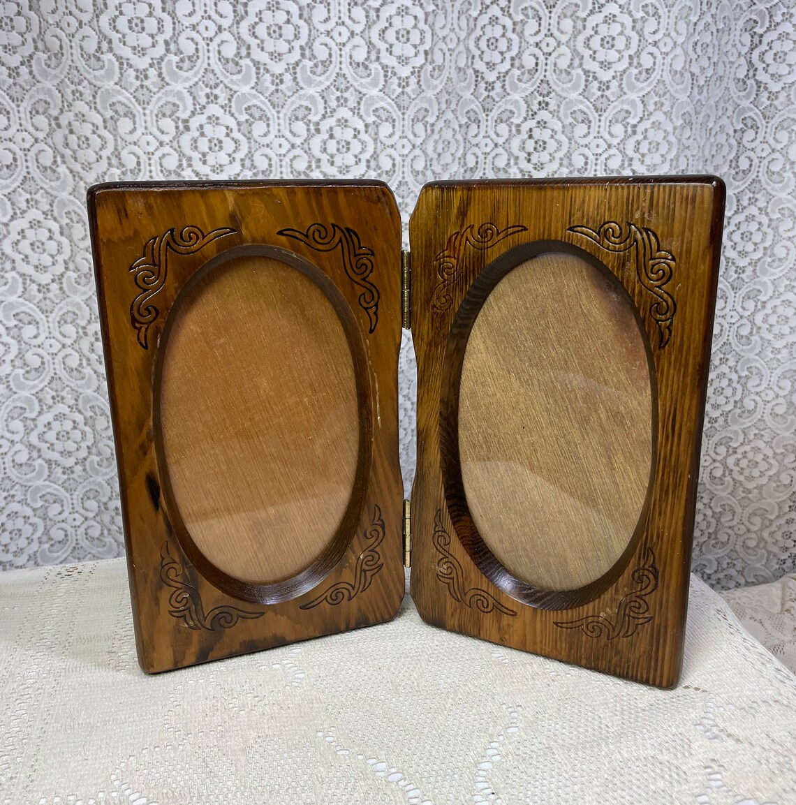 Vintage 5x7 Wood Double Photo Frame Vintage Wooden Picture - Etsy