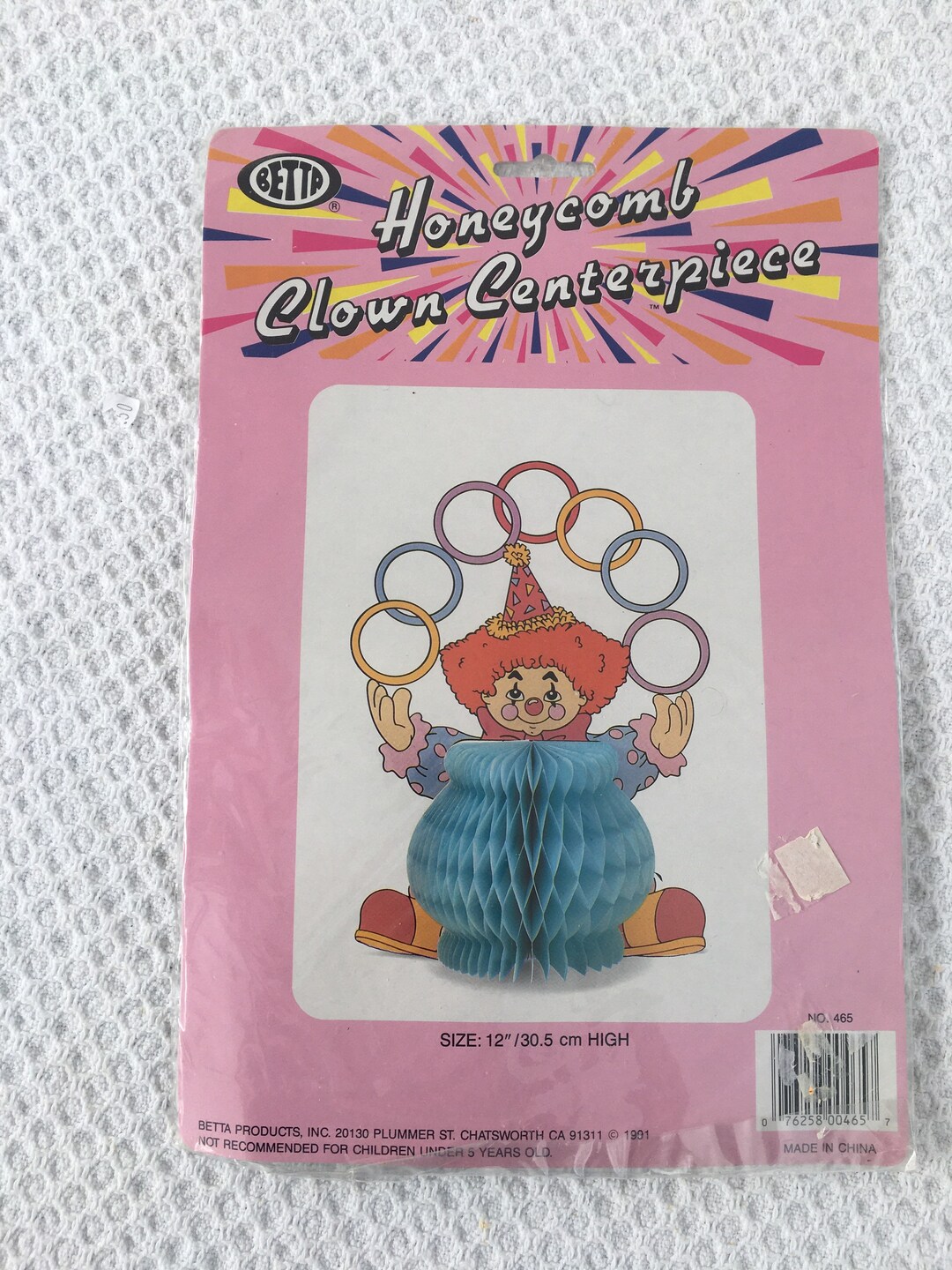 Vintage Honeycomb Clown Paper Centerpiece, Vintage Party Clown ...