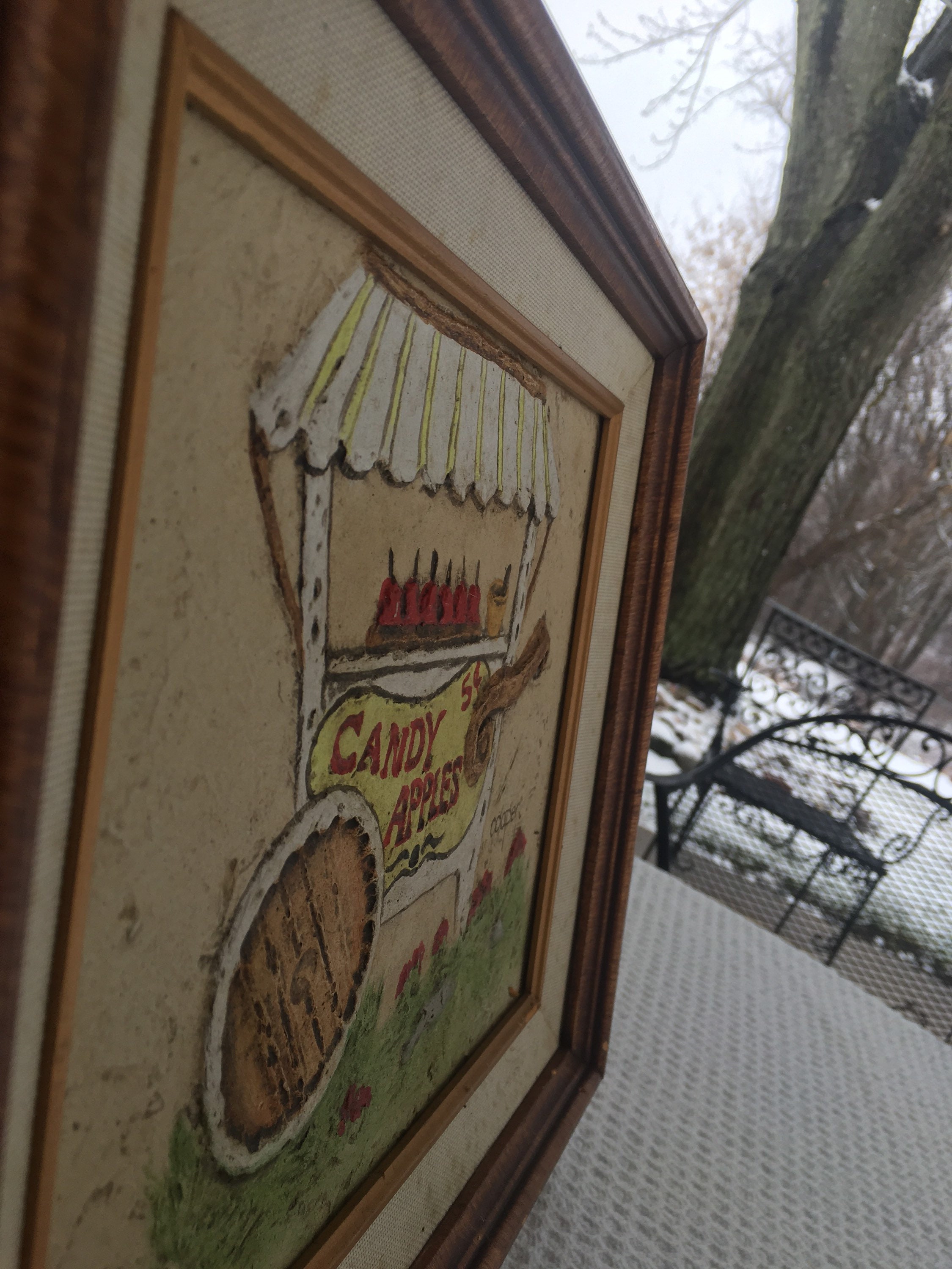 Vintage Candy Apple Cart Concepts in Art Textured Framed Art - Etsy