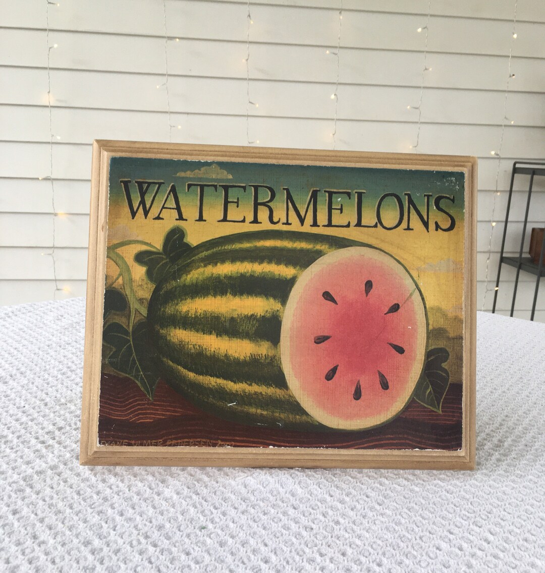 Vintage Watermelon Wall Art, Vintage Watermelon Picture, Watermelon ...