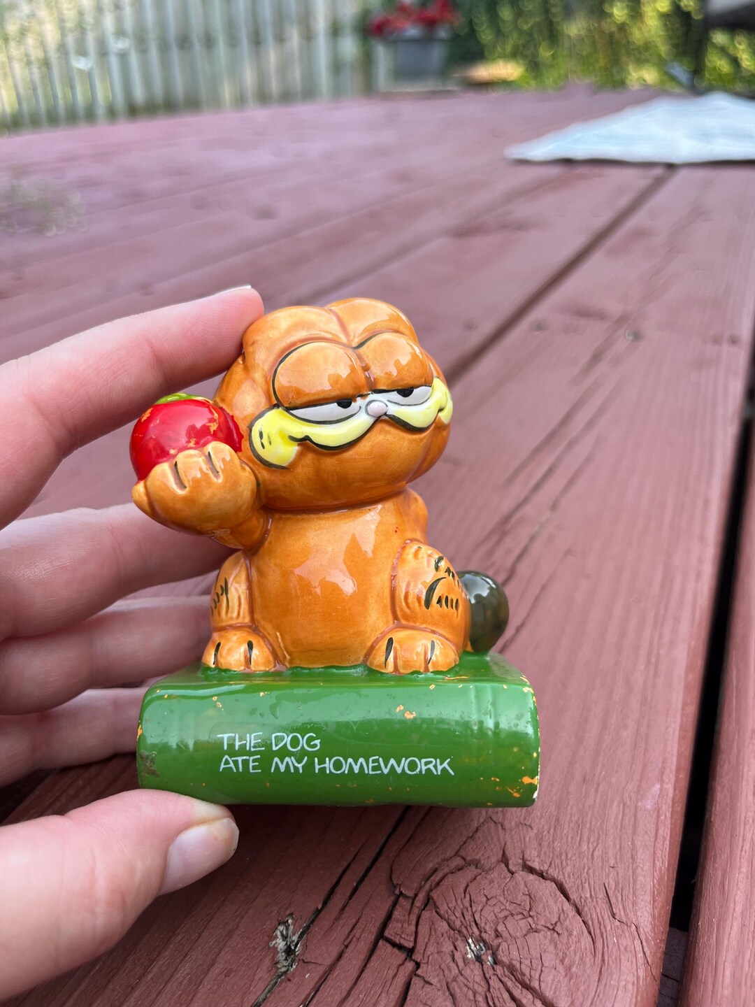 Vintage Garfield Figurine the Dog Ate My Homework, Vintage Garfield ...