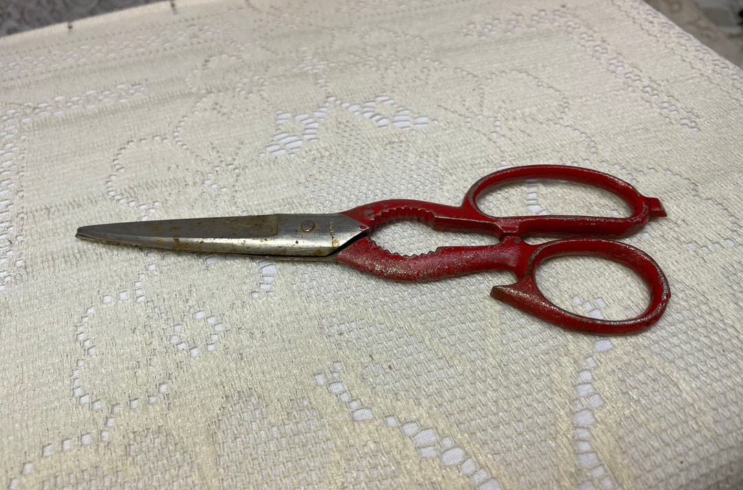 Vintage Red Scissors, Vintage Scissors, Scissors, Multi Use Scissors ...