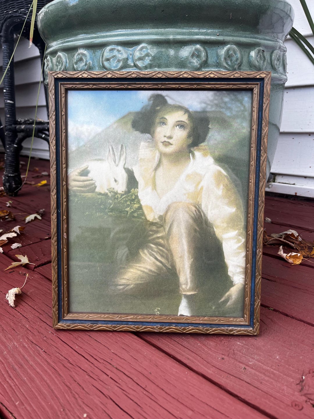 Vintage Boy and Rabbit, Boy and Rabbit, Vintage Art, Boy and Rabbit Art ...