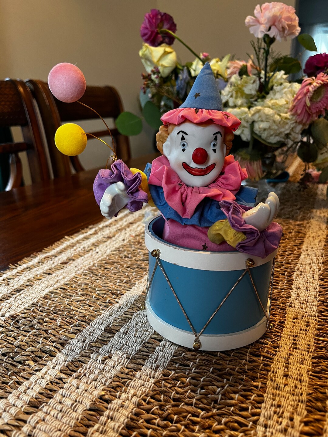 Vintage Musical Wind up Clown, Clowns, Vintage Clowns, Jack in A Box ...