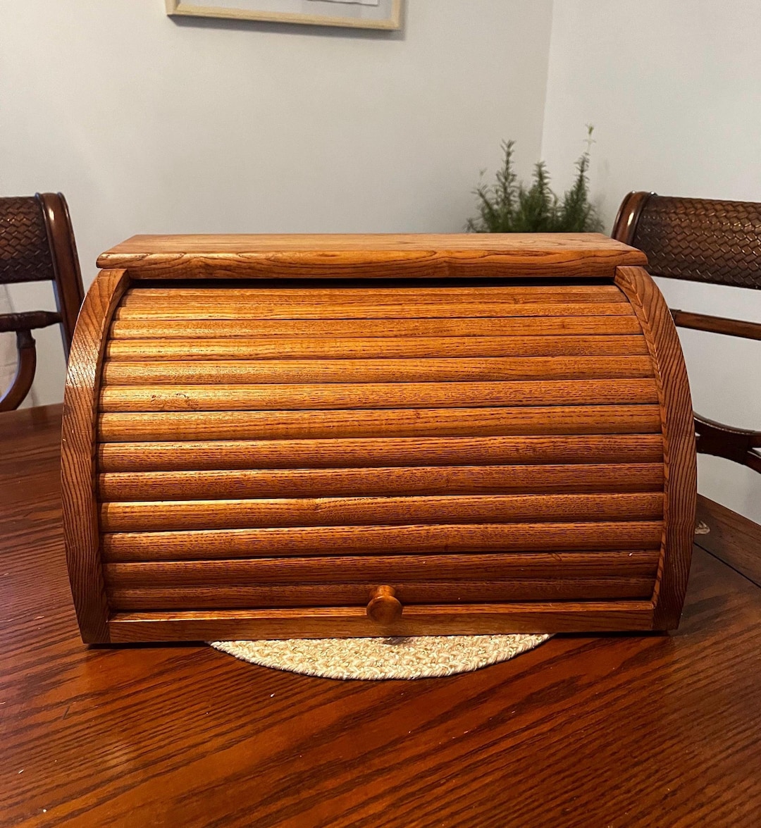 Vintage Oak Wood Bread Box, Vintage Bread Box, Bread Boxes, Vintage Oak ...