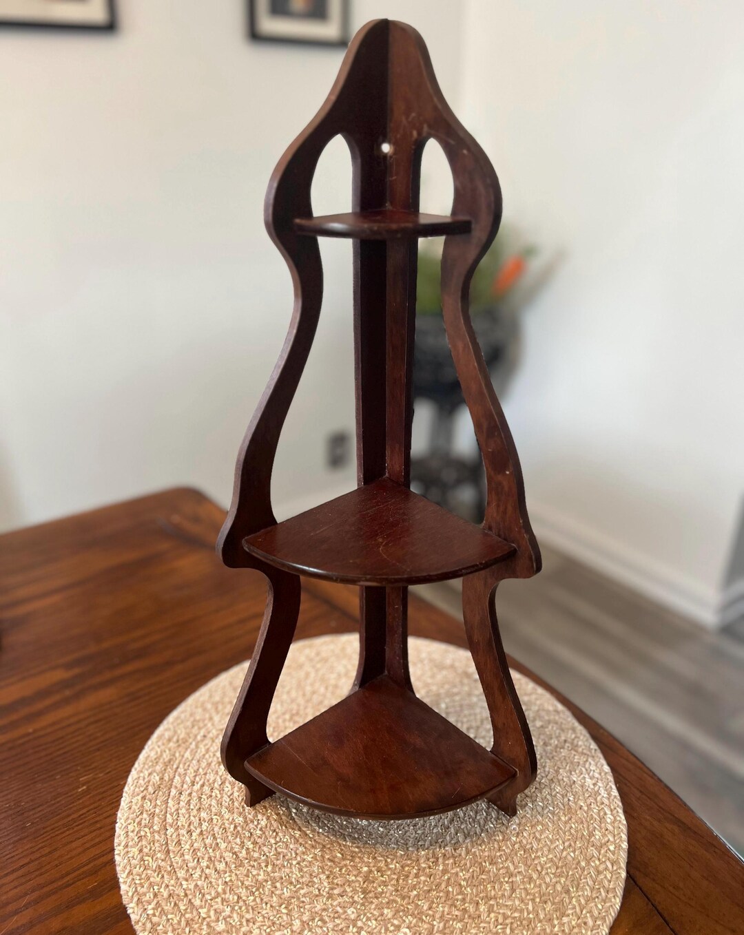 Vintage Wood 3 Tiered Corner Shelf, Vintage Corner Shelf, Vintage Wood ...