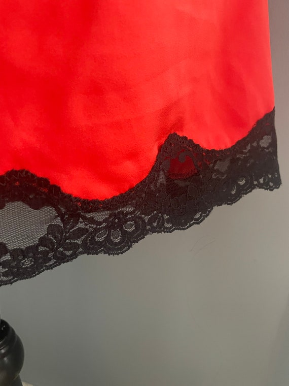 Vintage Red And Black Lace Lingerie Robe, Vintage Bla… - Gem