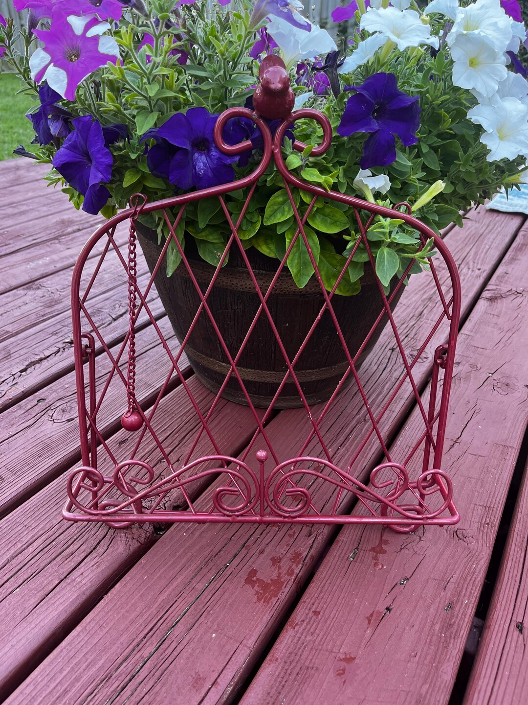 Vintage Red Spice Rack, Vintage Red Metal Shelf, Red Shelves, Kitchen ...