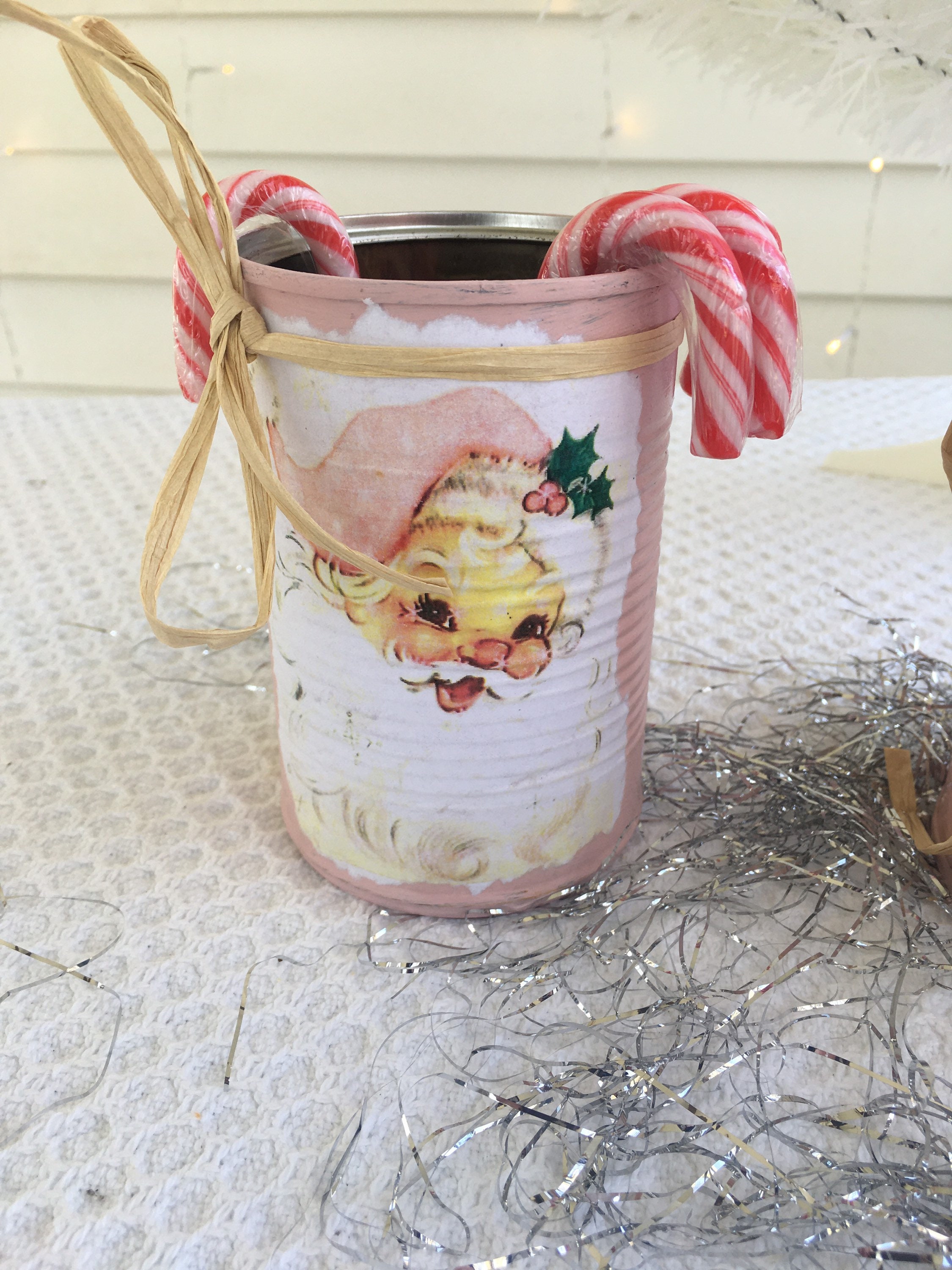 Shabby Chic Pink Christmas Decor Pink Santa Decor Pink - Etsy