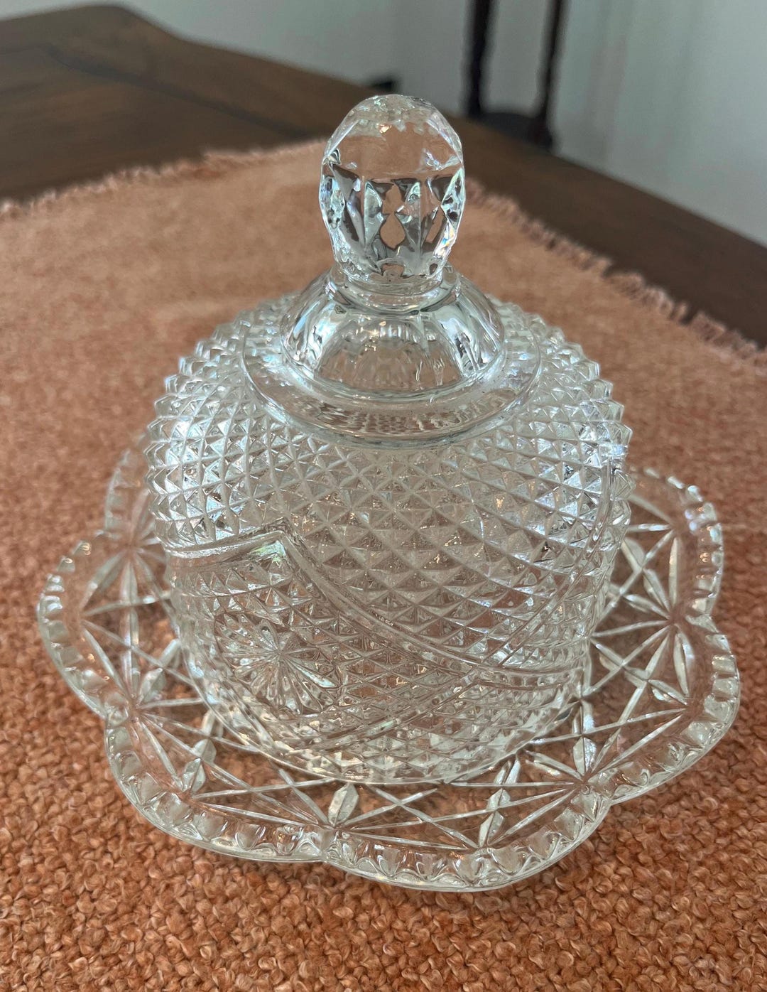 Vintage Avon Glass Round Butter Dish, Avon Butter Dish, Round Butter ...