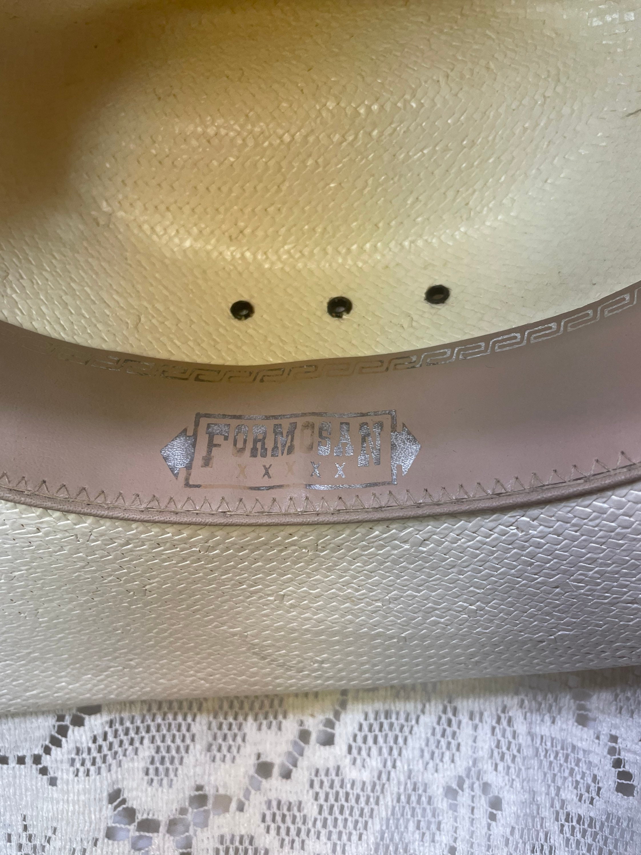 Vintage Straw White Cowboy Hat Made in Mexico Vintage Cowboy - Etsy