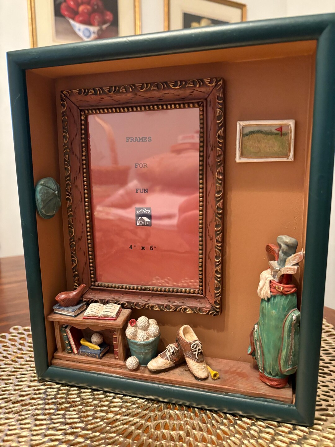 Vintage 4x6 Golf Picture Frame Shadow Box , Vintage Gold Picture Frames ...