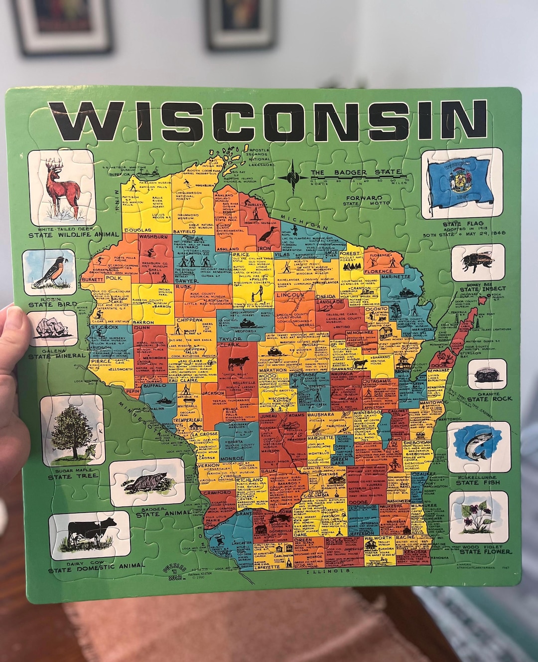 Vintage Wisconsin Puzzle, Wisconsin Puzzles, Vintage USA Puzzles ...