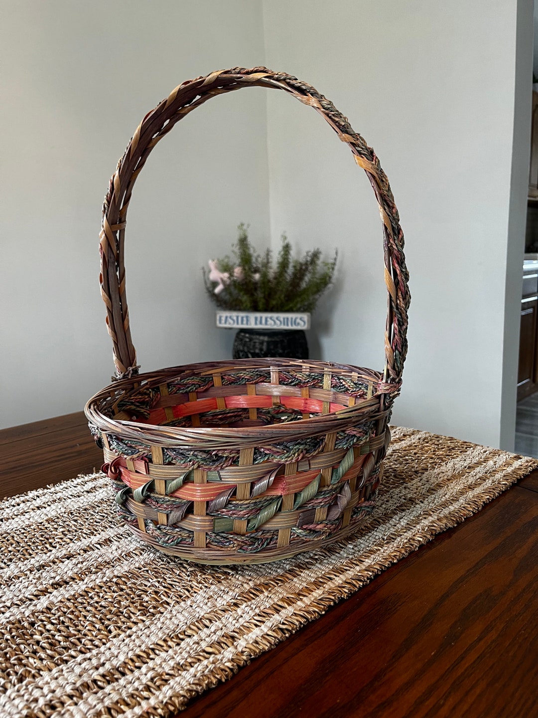 Vintage Wicker Easter Baskets, Easter Baskets, Vintage Easter Decor ...