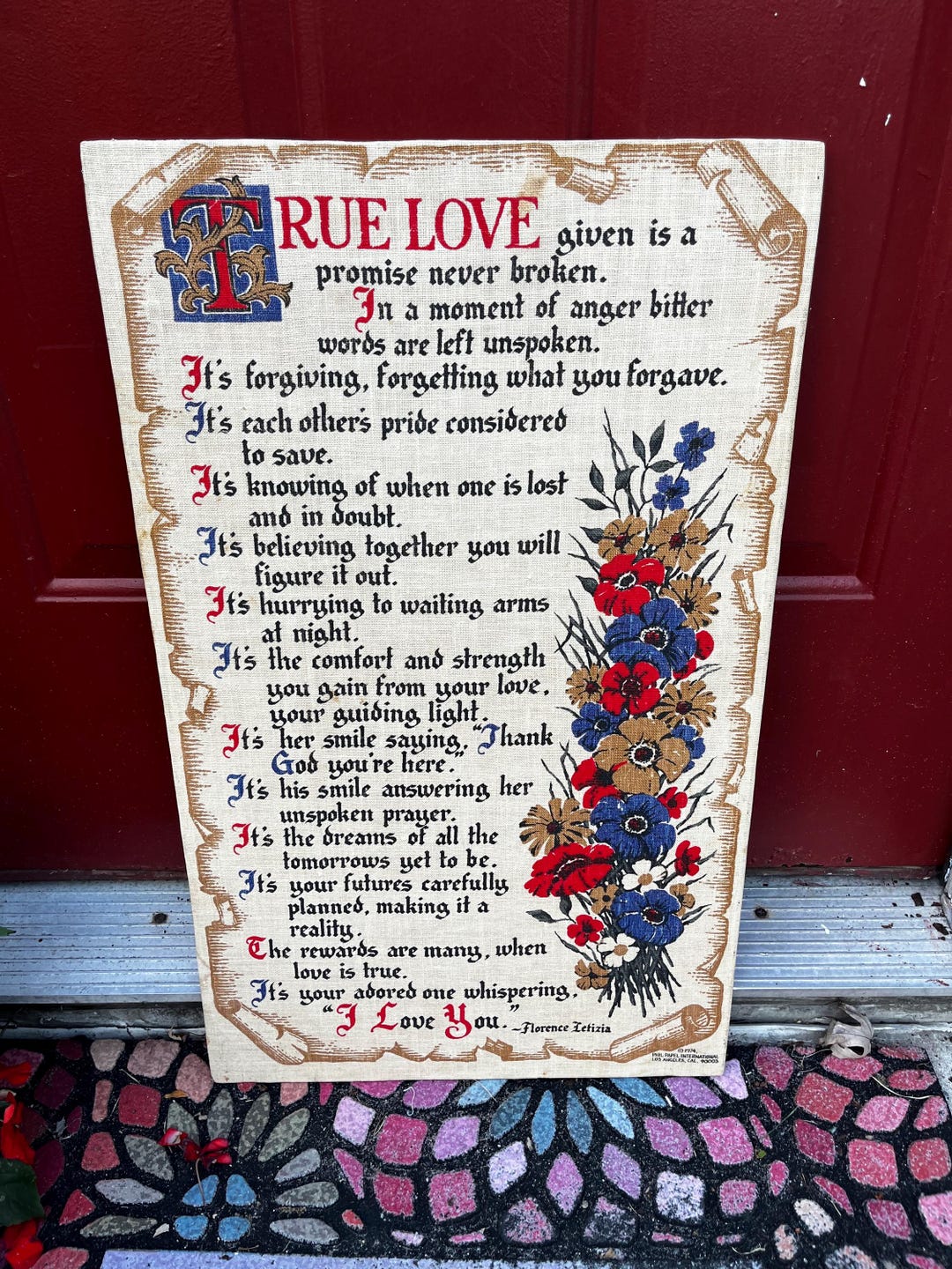 Vintage True Love Poem Art, True Love, Love Wall Art, Love Decor ...