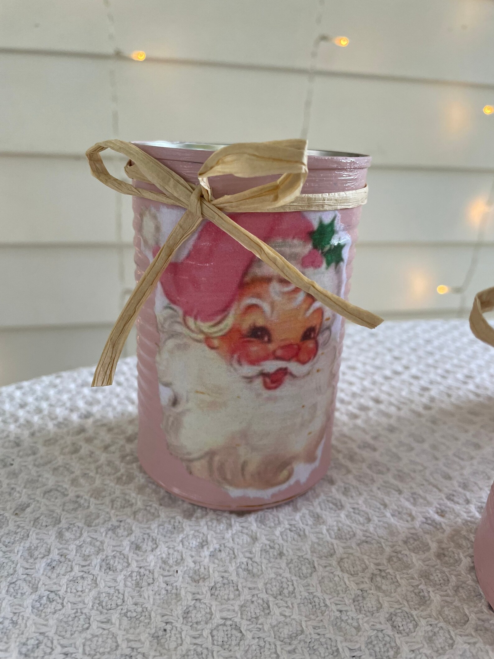 Shabby Chic Pink Christmas Decor Pink Santa Decor Pink - Etsy
