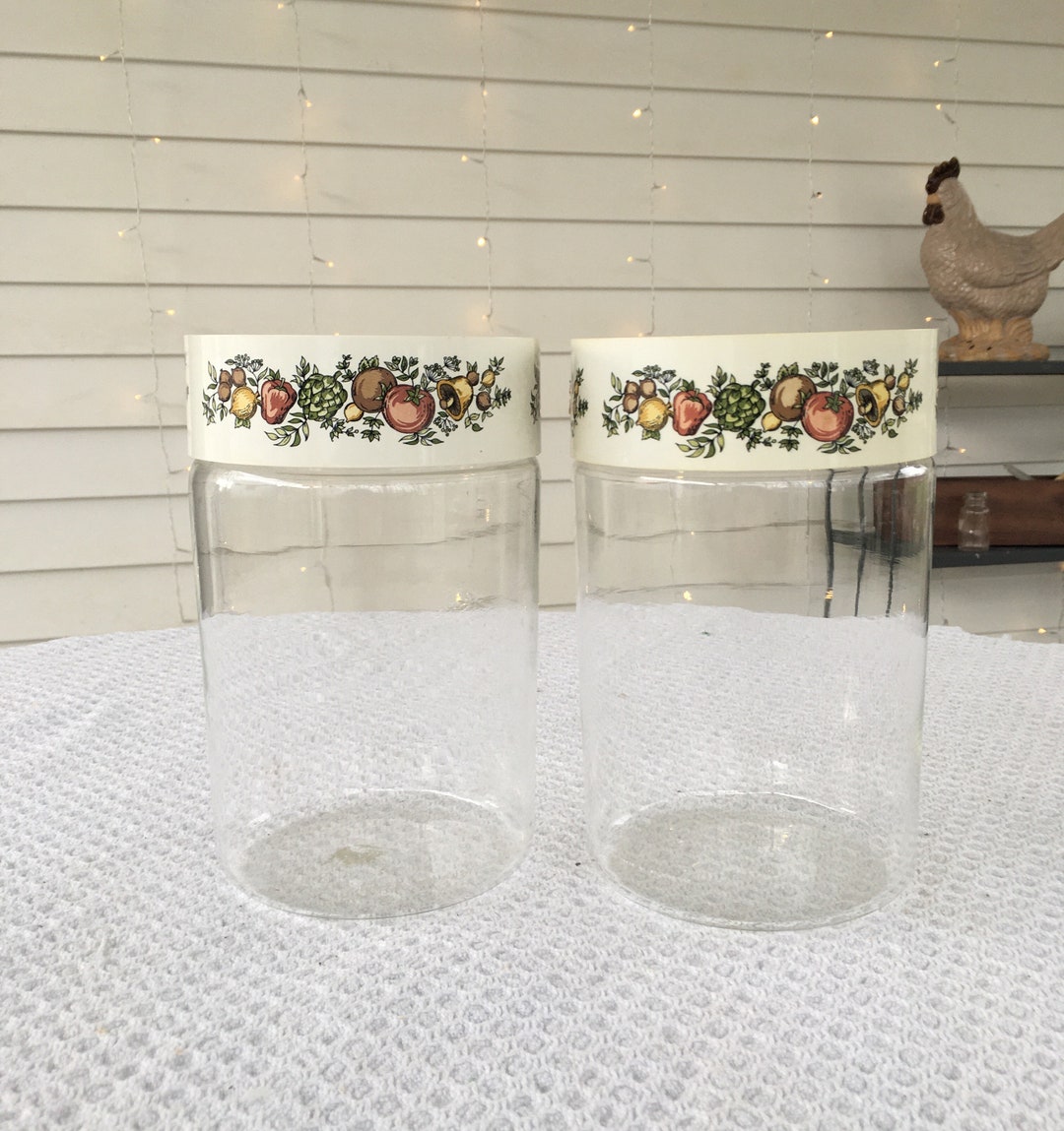 Vintage Glass Pyrex Spice of Life Canisters, Vintage Pyrex Canisters ...