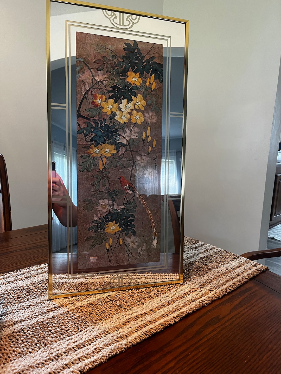Vintage Academy Arts Floral Painted Mirror, Vintage Floral Mirrors ...