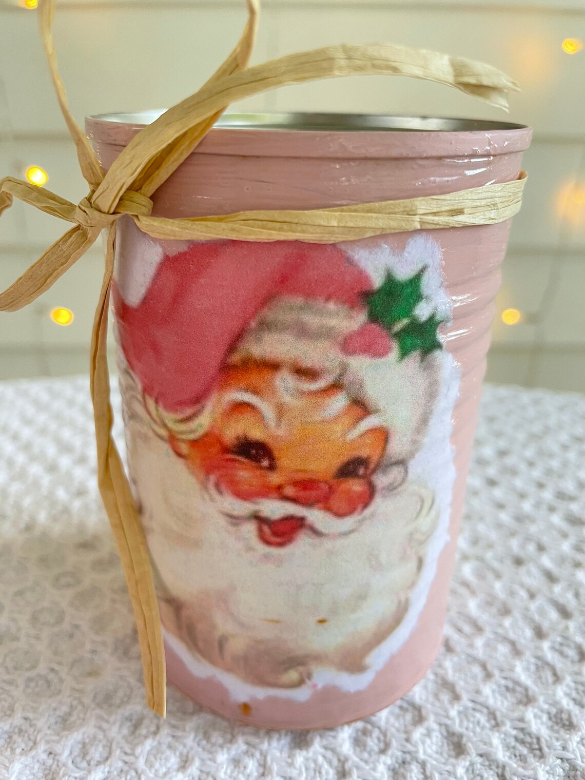 Shabby Chic Pink Christmas Decor Pink Santa Decor Pink - Etsy