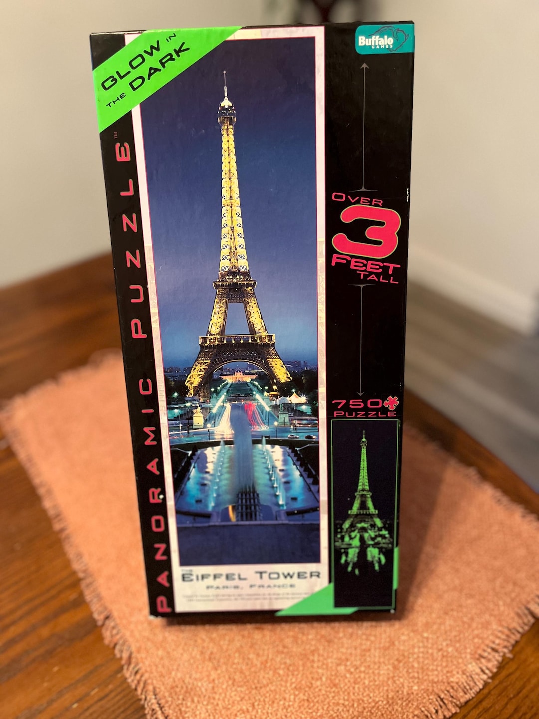 Vintage 750 Pc Glow in the Dark Panoramic Eifel Towerpuzzle , Vintage ...