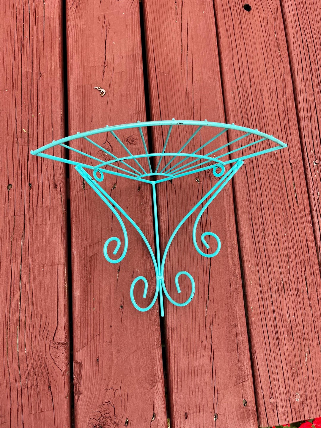 Teal Metal Corner Shelf, Teal Shelves, Corner Shelves, Teal Shelf ...