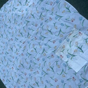 Vintage Queen Floral Tulip Bed Sheet Set, Vintage Queen Sheet Set ...