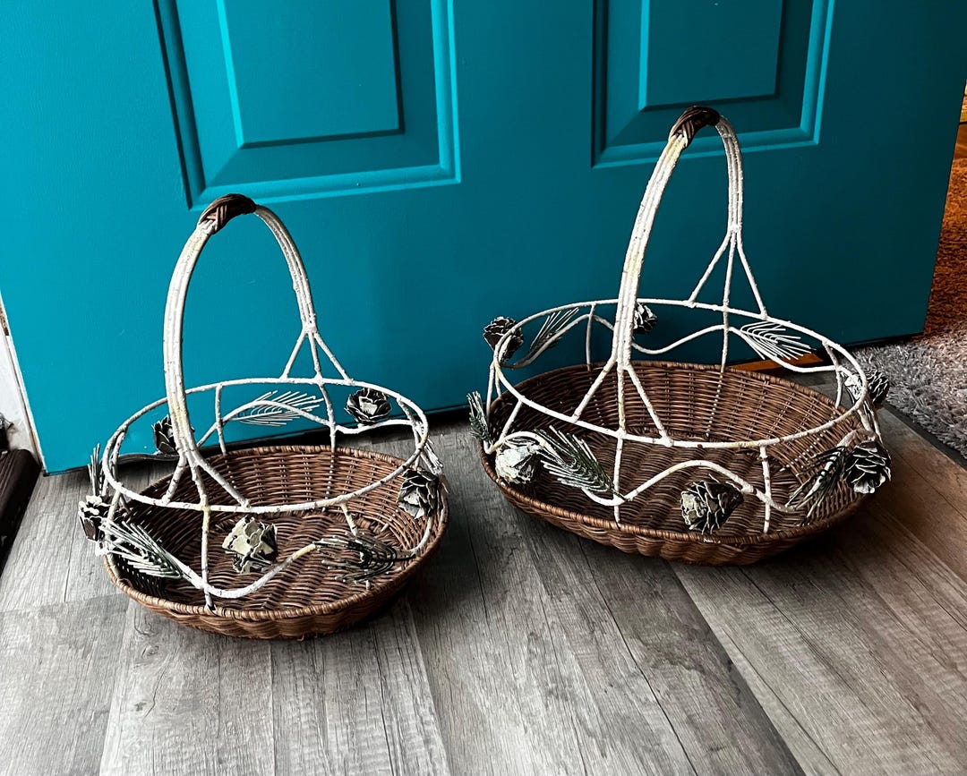 Vintage Pine Cone Baskets, Vintage Gathering Baskets, Gathering Baskets ...