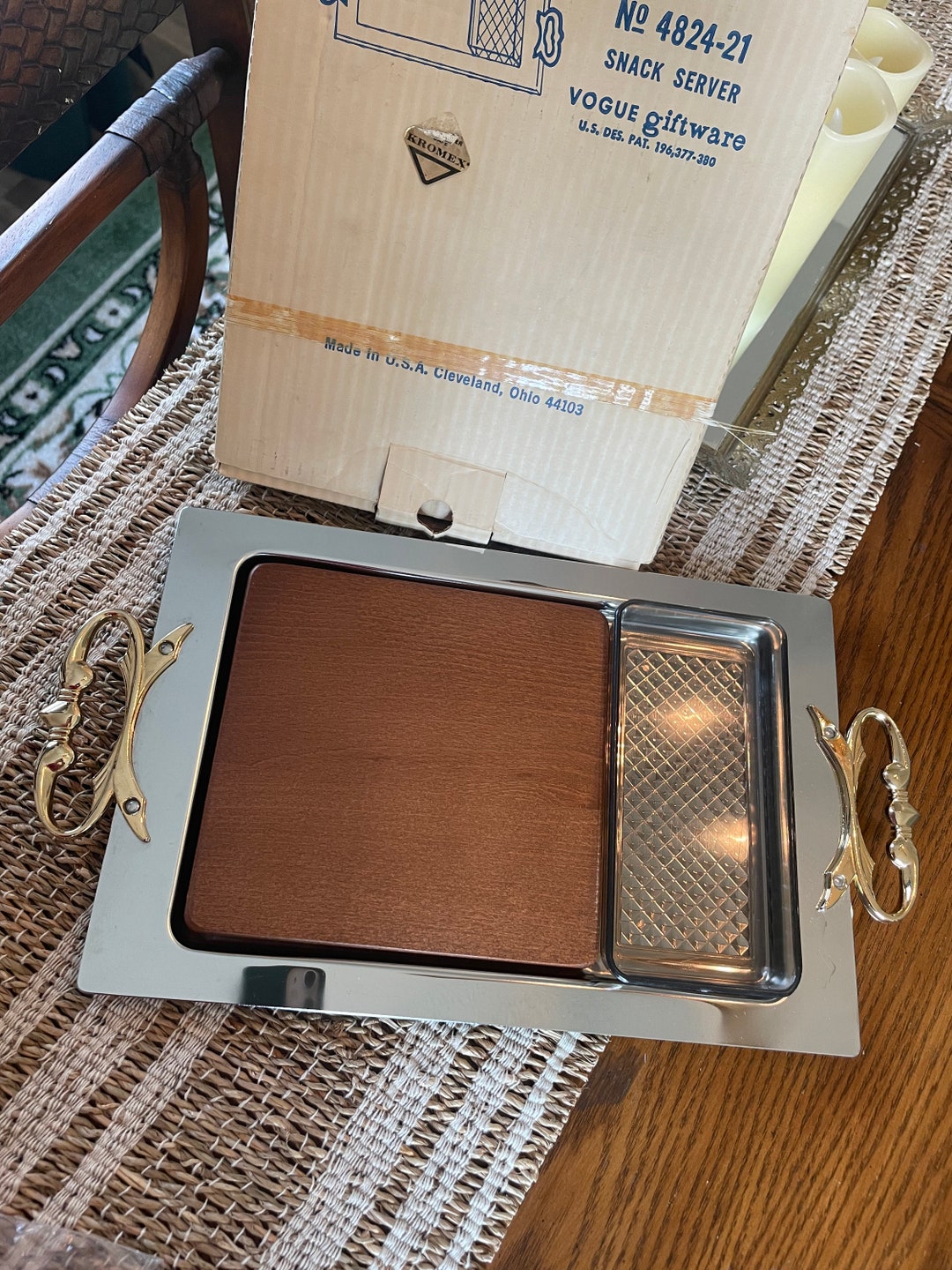 Vintage Silver Snack Server, Vintage Snack Plates, Snack Server, Kromex ...