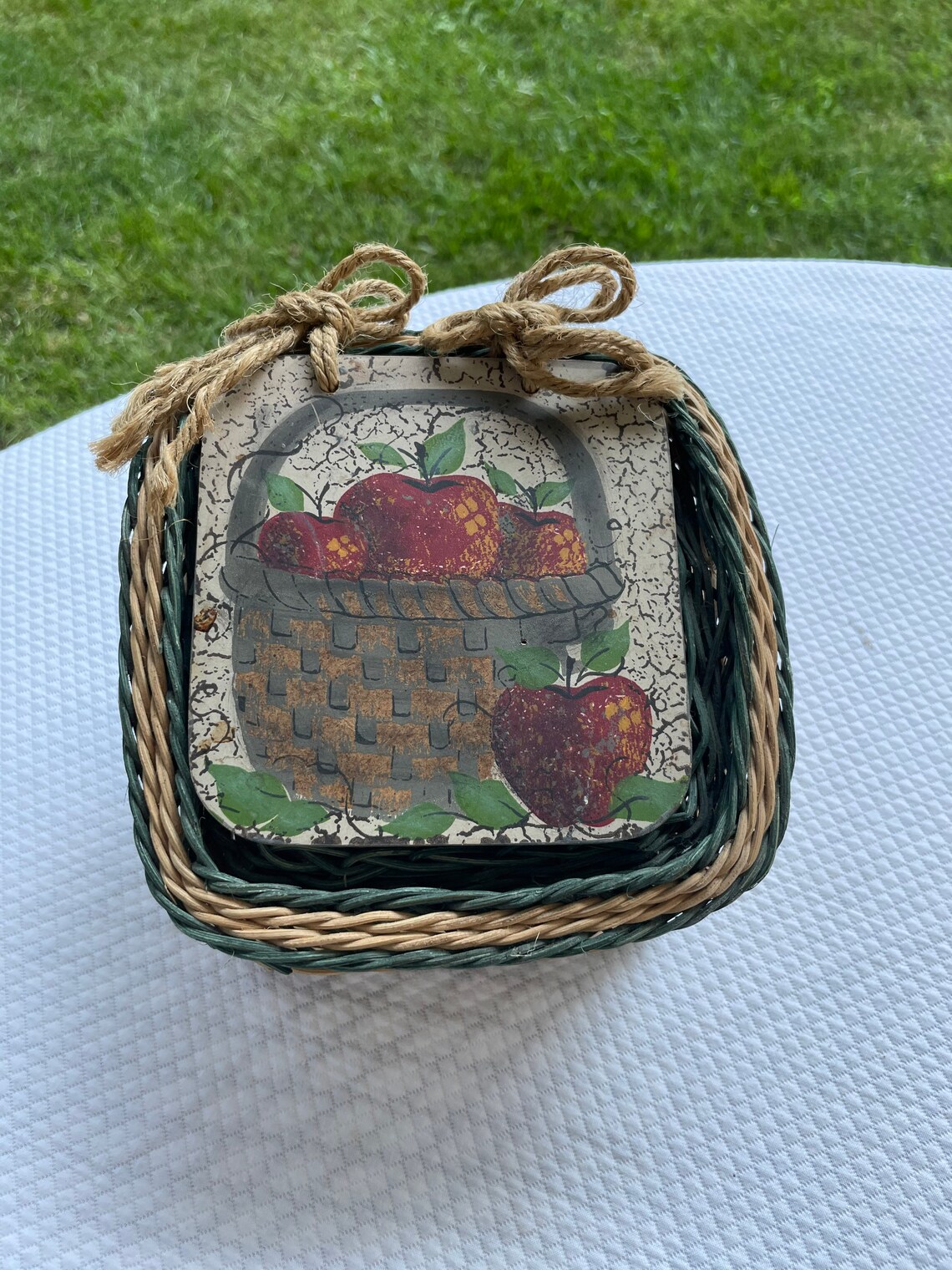 Vintage Apple Fruit Basket Vintage Red Apples Apple Kitchen - Etsy