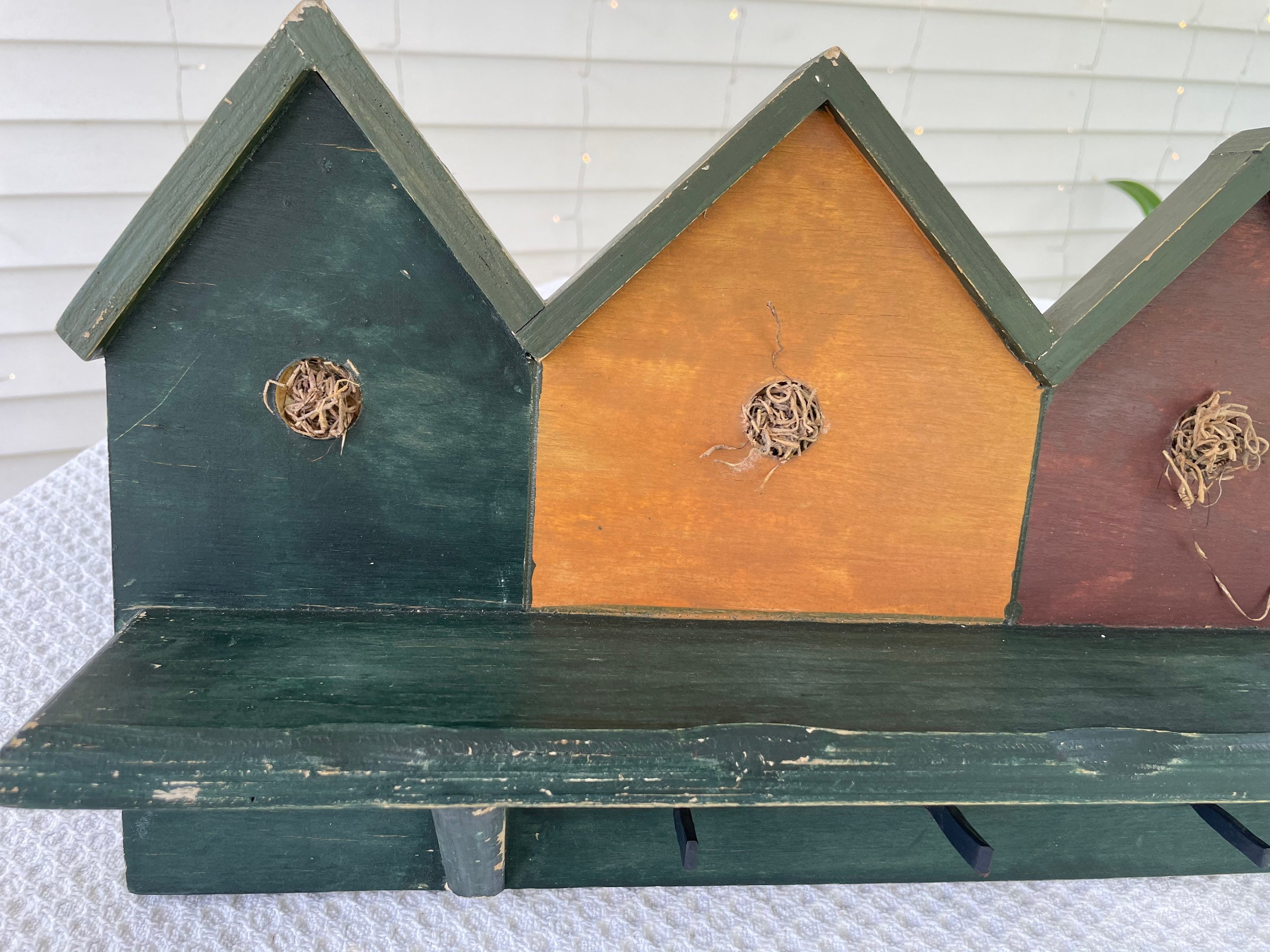 Vintage Wood Birdhouse Shelf and Hooks Vintage Birdhouse - Etsy UK