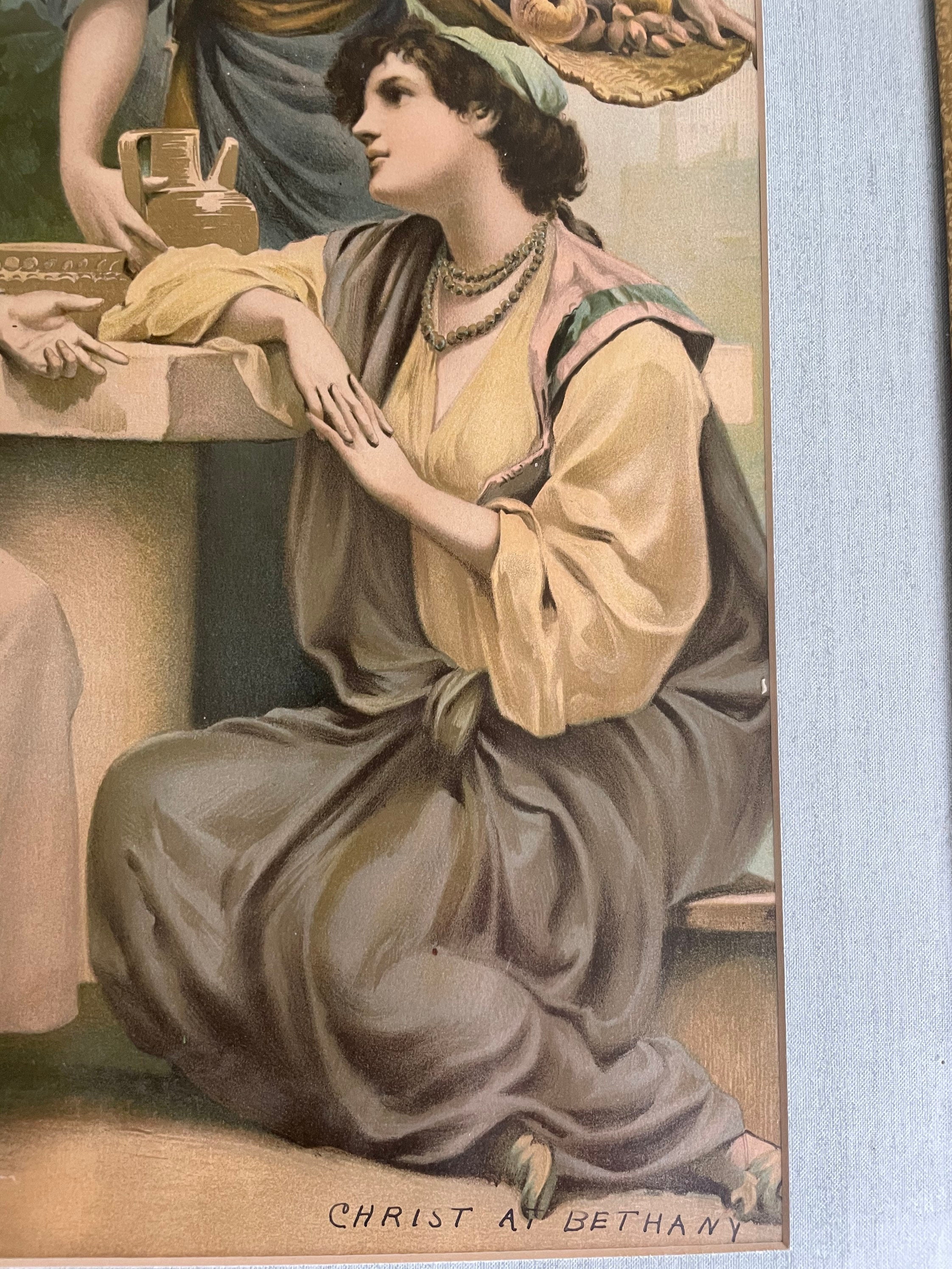 Vintage Christ at Bethany Art Ornate Wood Frame Vintage Jesus - Etsy