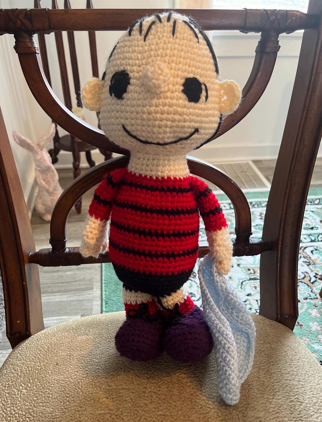 Stuffed Linus Charlie Brown Crochet Plushie, Crochet Linus Stuffed ...