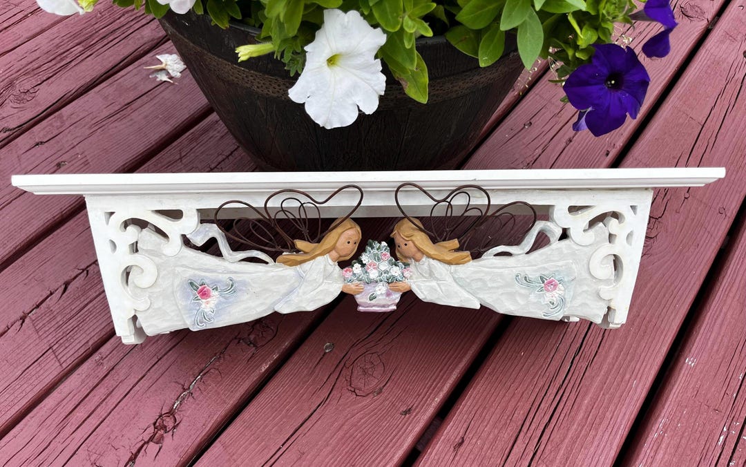 Vintage White Angel Shelf, Nursey Shelves, Girls Room Shelf, Girl ...