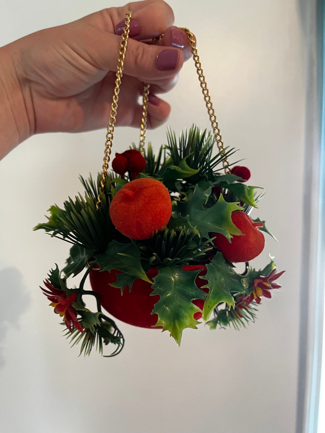 Vintage Flocked Mistletoe, Vintage Mistletoe, Christmas Decor, Vintage ...