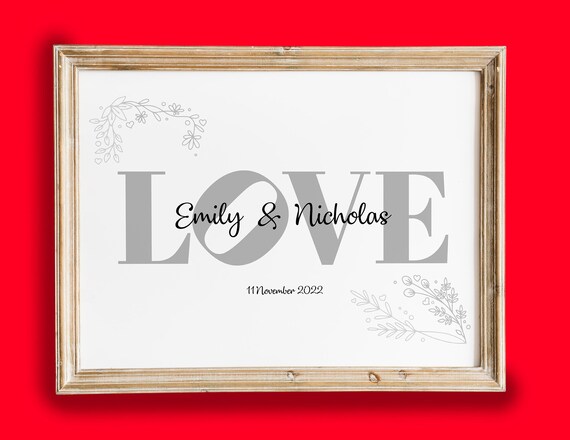 Printable Couple Names Poster Wall Art Lovely Poster - Etsy