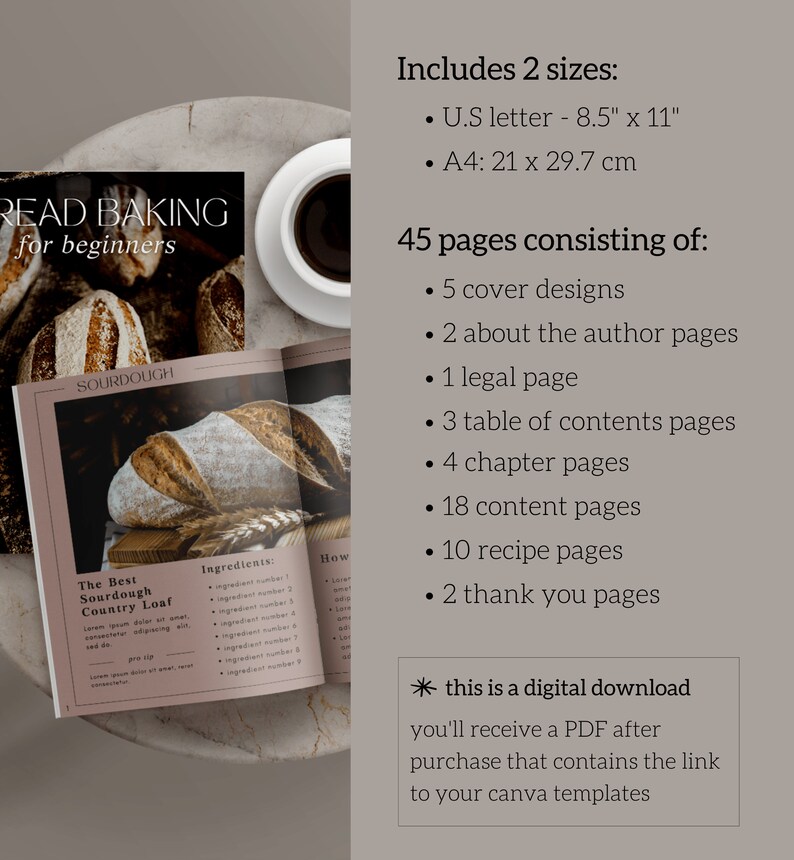 Canva Cookbook Template, Canva Ebook Template, Family Cookbook, Recipe ...