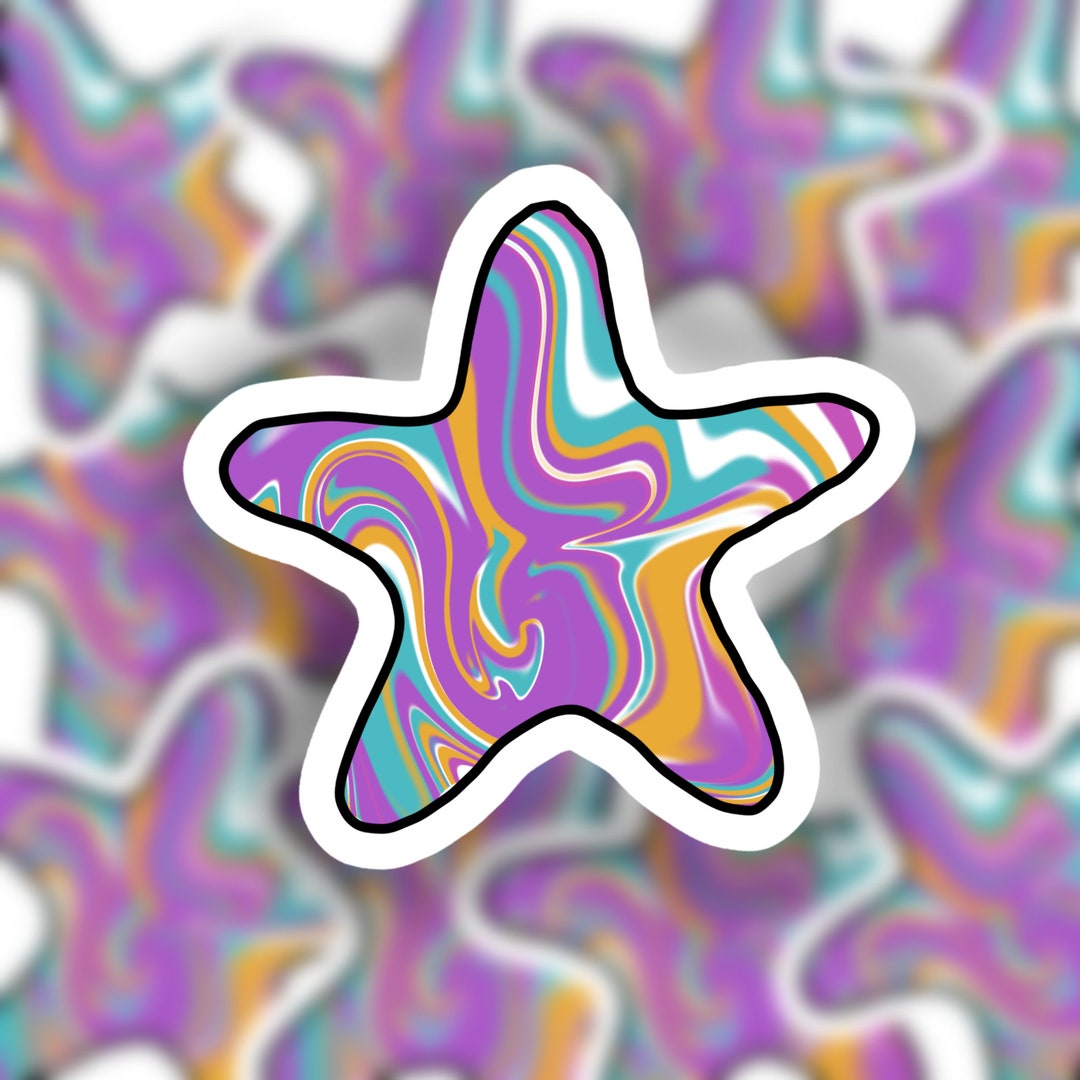 Groovy Star Sticker Waterproof Sticker Weather Proof Sticker - Etsy