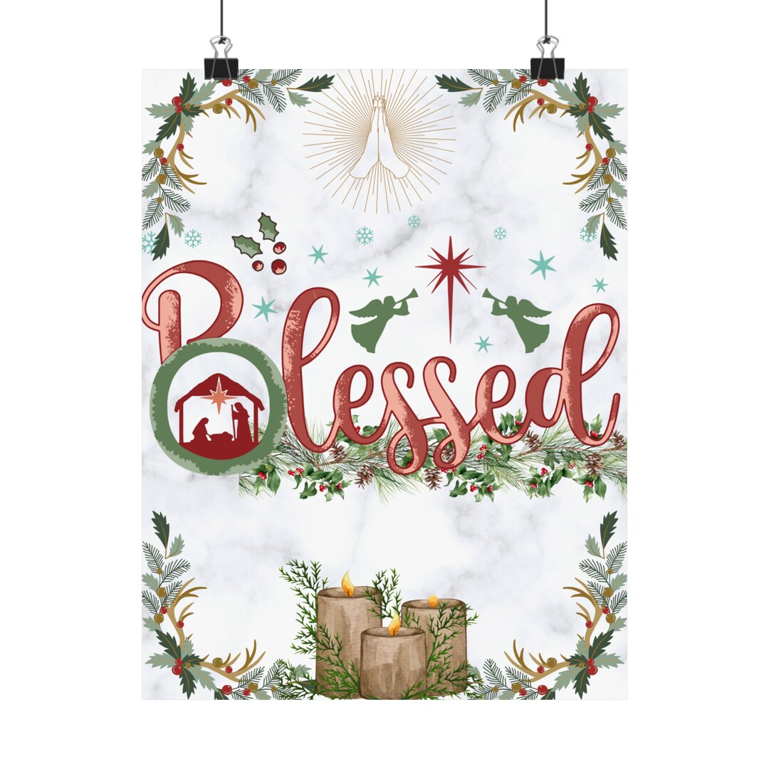 Christian Blessed Message Matte Vertical Poster, Blessed Religious Wall ...