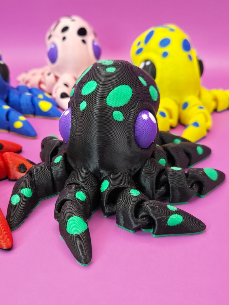 Cinderwing Tiny Octopus, 3D Printed Articulated Fidget Pet - Etsy